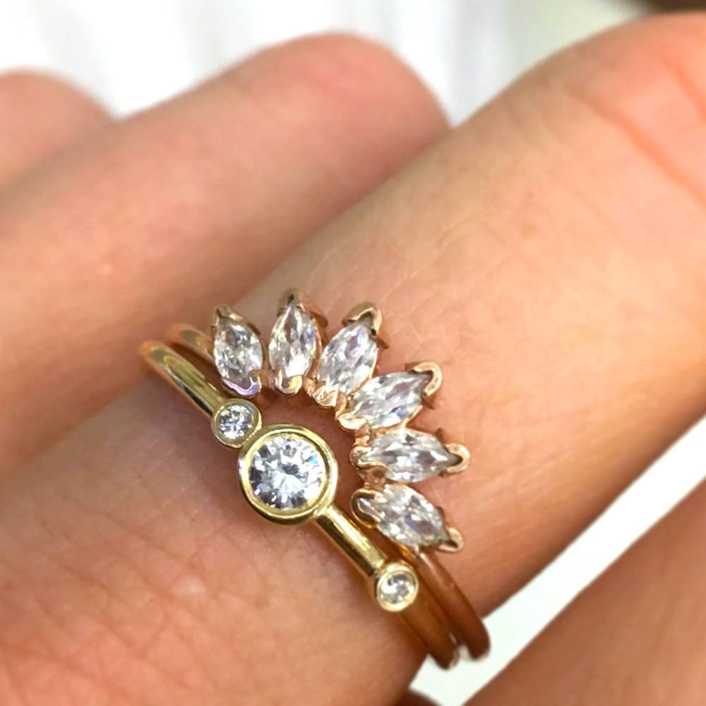 14k Solid Gold La Kaiser Diamond Adele Ring - Gem